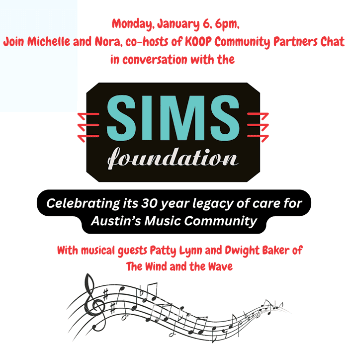 Meet The SIMS Foundation - Monday, 1/6 @ 6pm - KOOP Radio 91.7 FM
